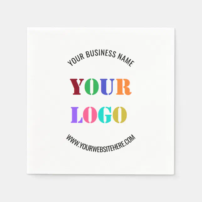 Custom Company Logo and Text Promotional Napkins | Zazzle