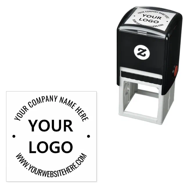 Custom Company Logo and Text Round Stamp Template | Zazzle
