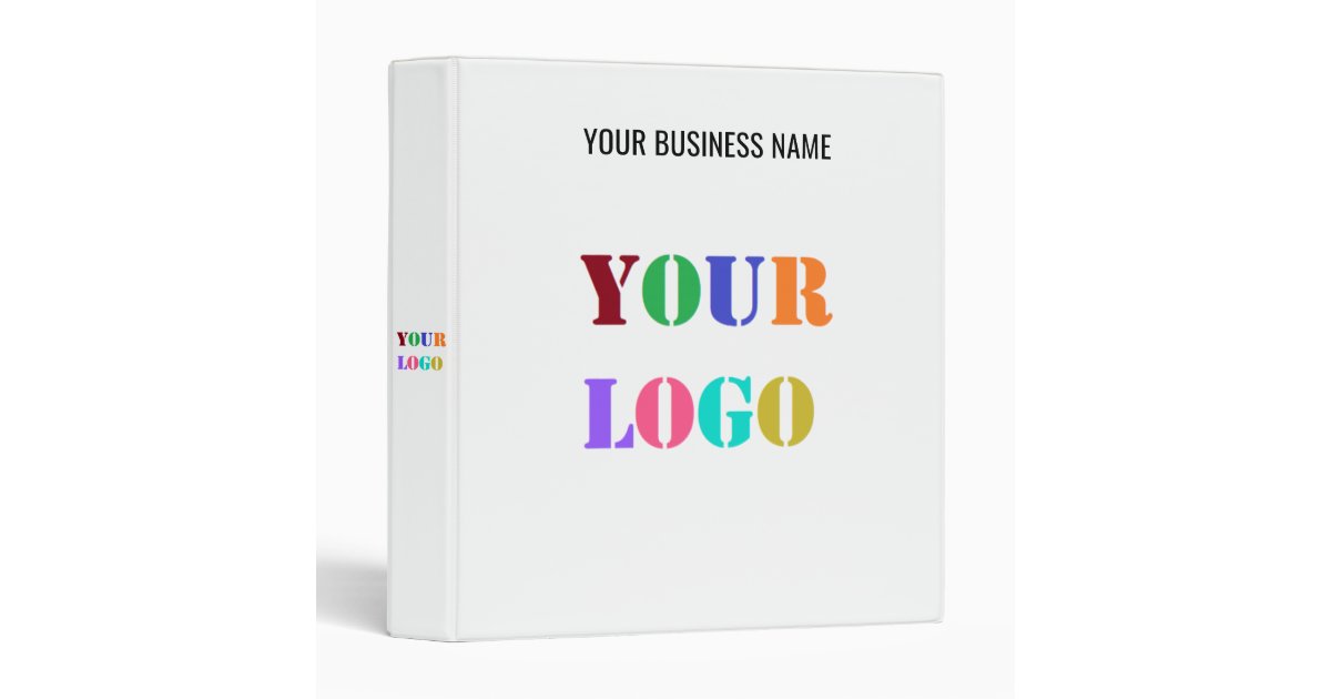 Custom Company Logo and Text Your Business Binder | Zazzle