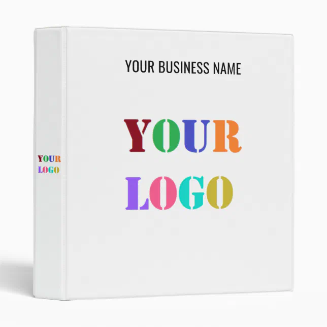 Custom Company Logo and Text Your Business Binder | Zazzle