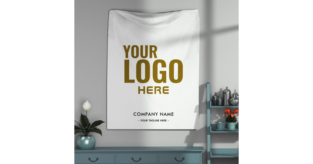 Custom Company Logo Backdrop For Events | Zazzle