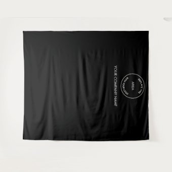 Custom Company Logo Black Event Photo Backdrop | Zazzle