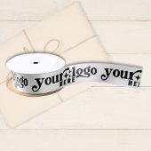 Custom Company Logo Branded Business Gift Wrapping Satin Ribbon | Zazzle
