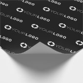 Custom company logo branded business gifts black wrapping paper | Zazzle