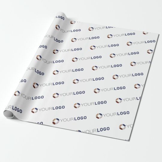 Custom company logo branded business gifts white wrapping paper ...