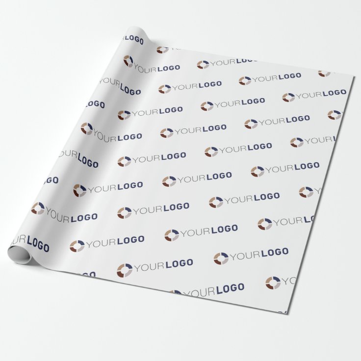 Custom company logo branded business gifts white wrapping paper | Zazzle