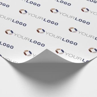 Custom company logo branded business gifts white wrapping paper | Zazzle