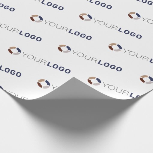 Custom company logo branded business gifts white wrapping paper | Zazzle