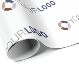 Custom company logo branded business gifts white wrapping paper | Zazzle