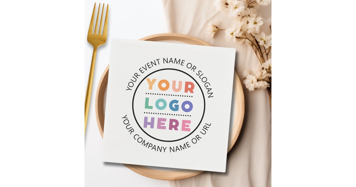 Custom Company Logo Business Event Paper Napkins | Zazzle