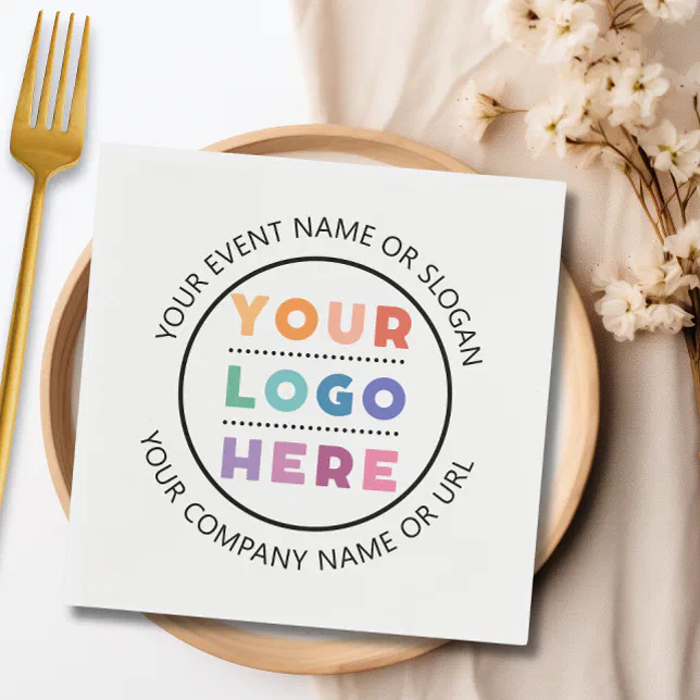 Custom Company Logo Business Event Paper Napkins | Zazzle