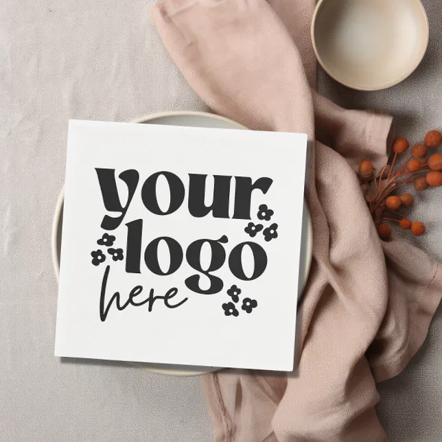 Custom Company Logo Business Event Party Paper Napkins | Zazzle