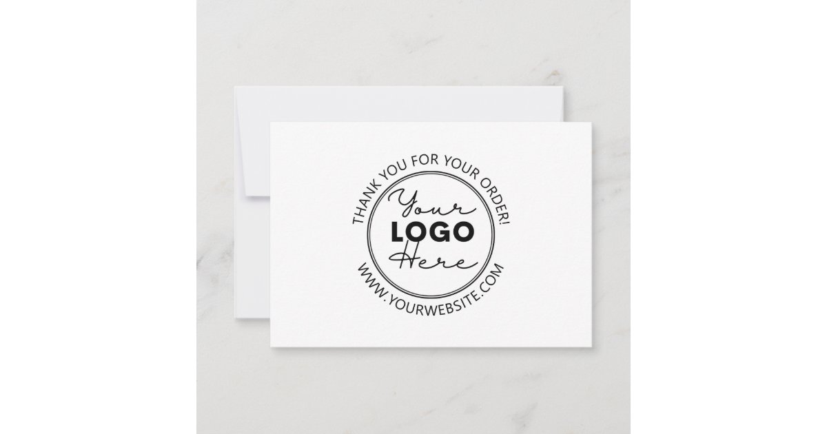 Custom Company Logo Business Flat Thank You Card | Zazzle