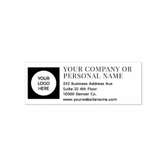 Custom company logo business name address self-inking stamp | Zazzle