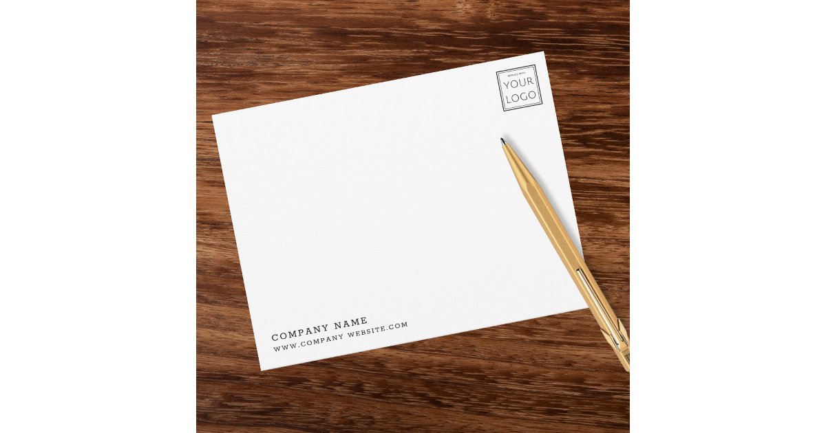 Custom Company Logo Business Name Branded Note Card | Zazzle