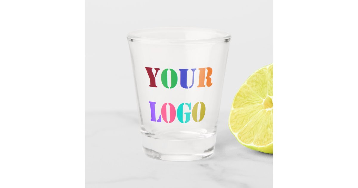 Custom Company Logo Business Promotion Shot Glass | Zazzle
