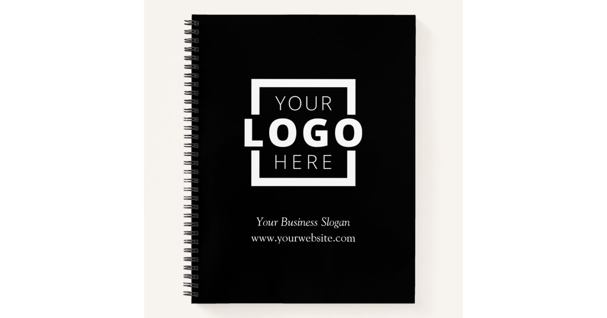 Custom Company Logo Business Promotional Black Notebook | Zazzle