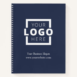 Custom Company Logo Business Promotional Blue Notebook | Zazzle