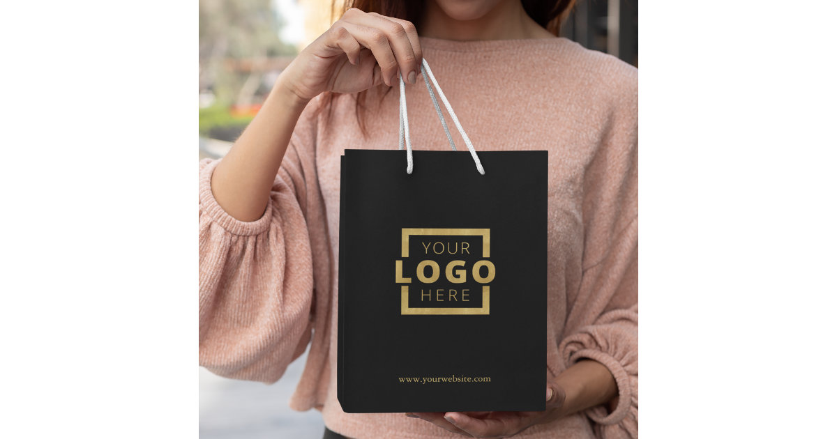 Custom Company Logo Business Promotional Gift Medium Gift Bag | Zazzle