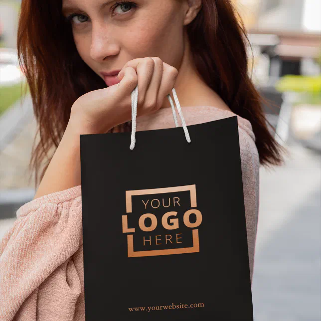 Custom Company Logo Business Promotional Gift Medium Gift Bag | Zazzle