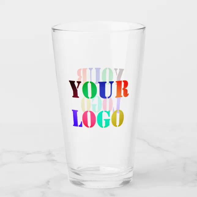 Custom Company Logo Business Promotional Glass | Zazzle