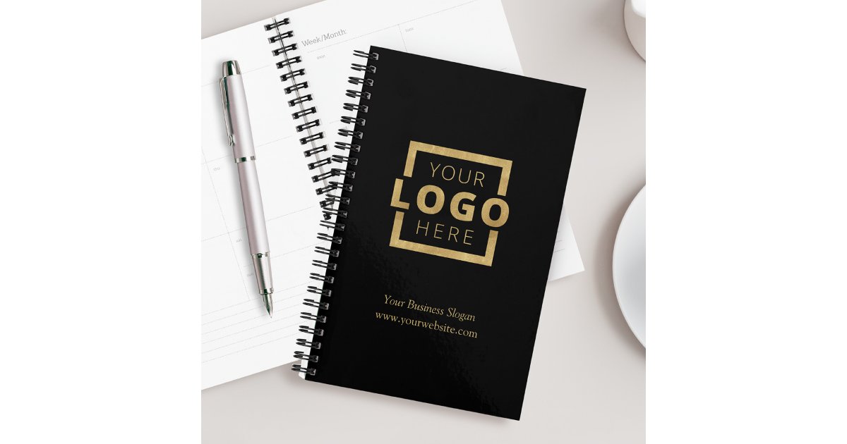 Custom Company Logo Business Promotional Gold Planner | Zazzle