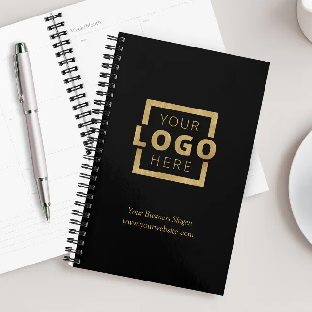 Custom Company Logo Business Promotional Gold Planner | Zazzle