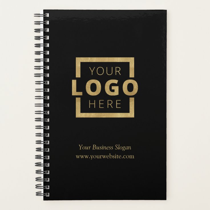 Custom Company Logo Business Promotional Gold Planner | Zazzle