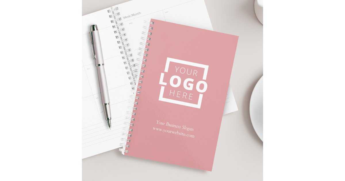 Custom Company Logo Business Promotional Pink Planner | Zazzle