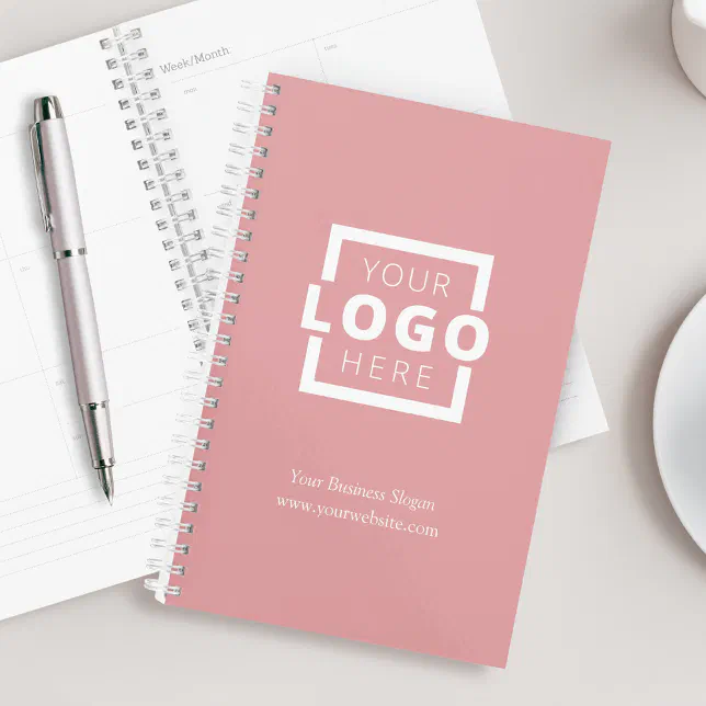 Custom Company Logo Business Promotional Pink Planner | Zazzle