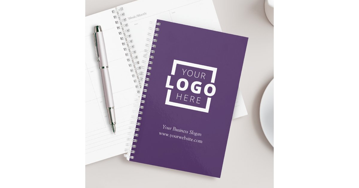 Custom Company Logo Business Promotional Purple Planner | Zazzle