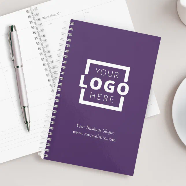 Custom Company Logo Business Promotional Purple Planner | Zazzle