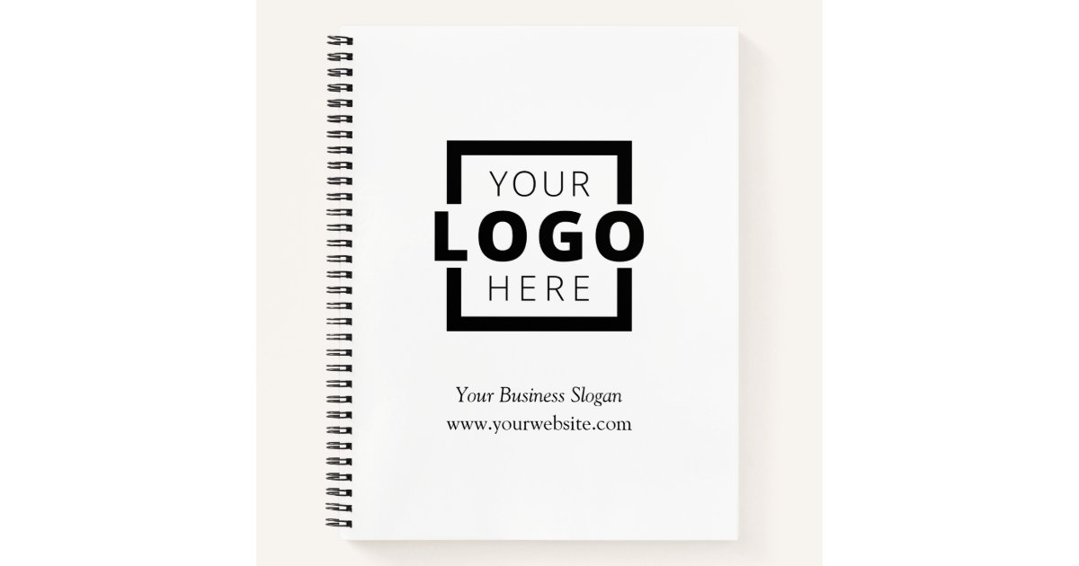 Custom Company Logo Business Promotional White Notebook | Zazzle
