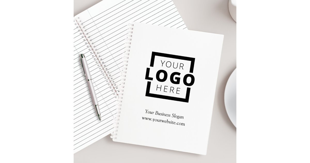 Custom Company Logo Business Promotional White Notebook | Zazzle