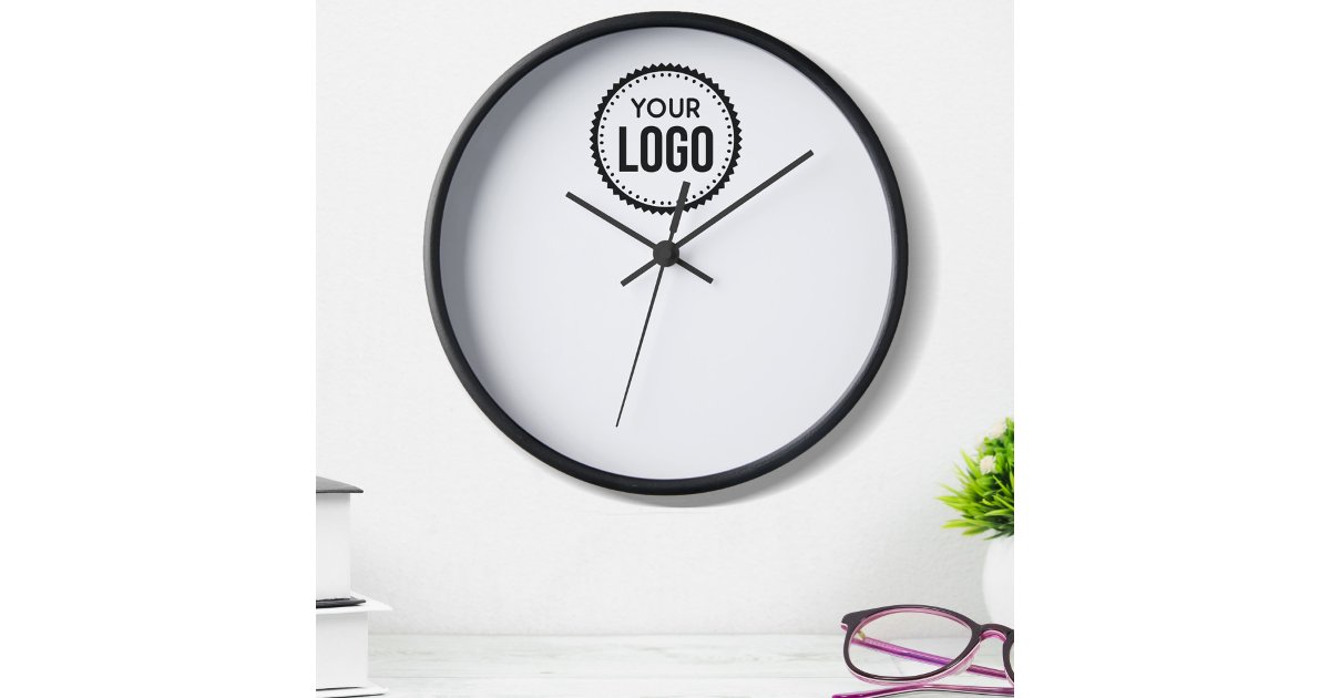 Custom Company Logo Clock | Zazzle