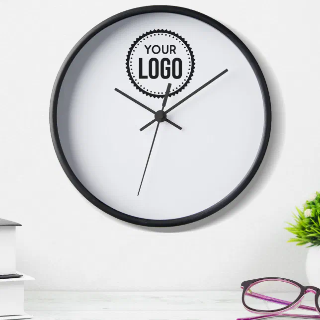 Custom Company Logo Clock | Zazzle