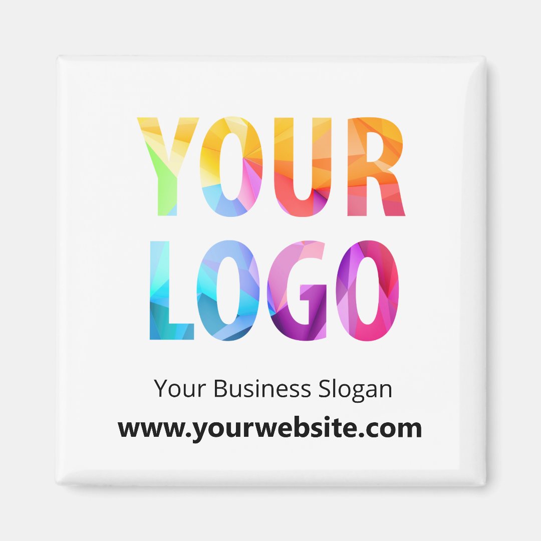 Custom Company Logo Contact Promotional Business Magnet | Zazzle