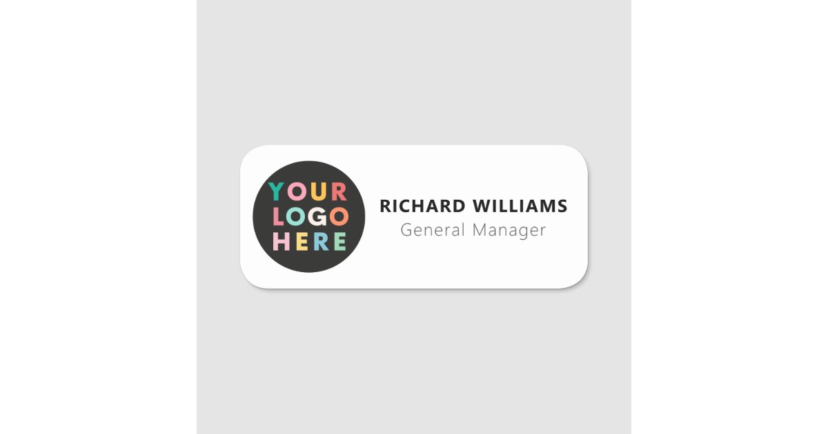 Custom Company Logo Employee Magnetic Safety Pin Name Tag | Zazzle