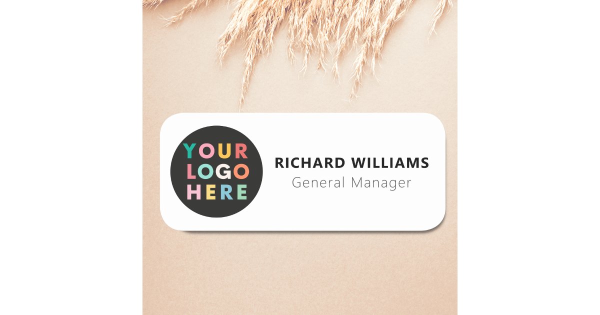 Custom Company Logo Employee Magnetic Safety Pin Name Tag | Zazzle