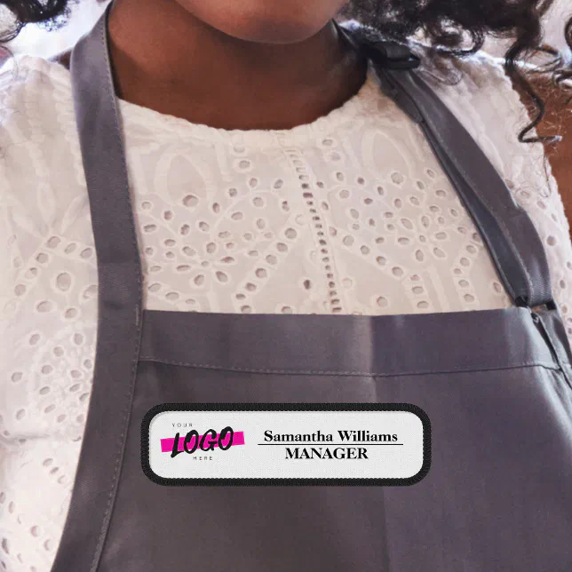 Custom Company Logo Employee name position script Patch | Zazzle
