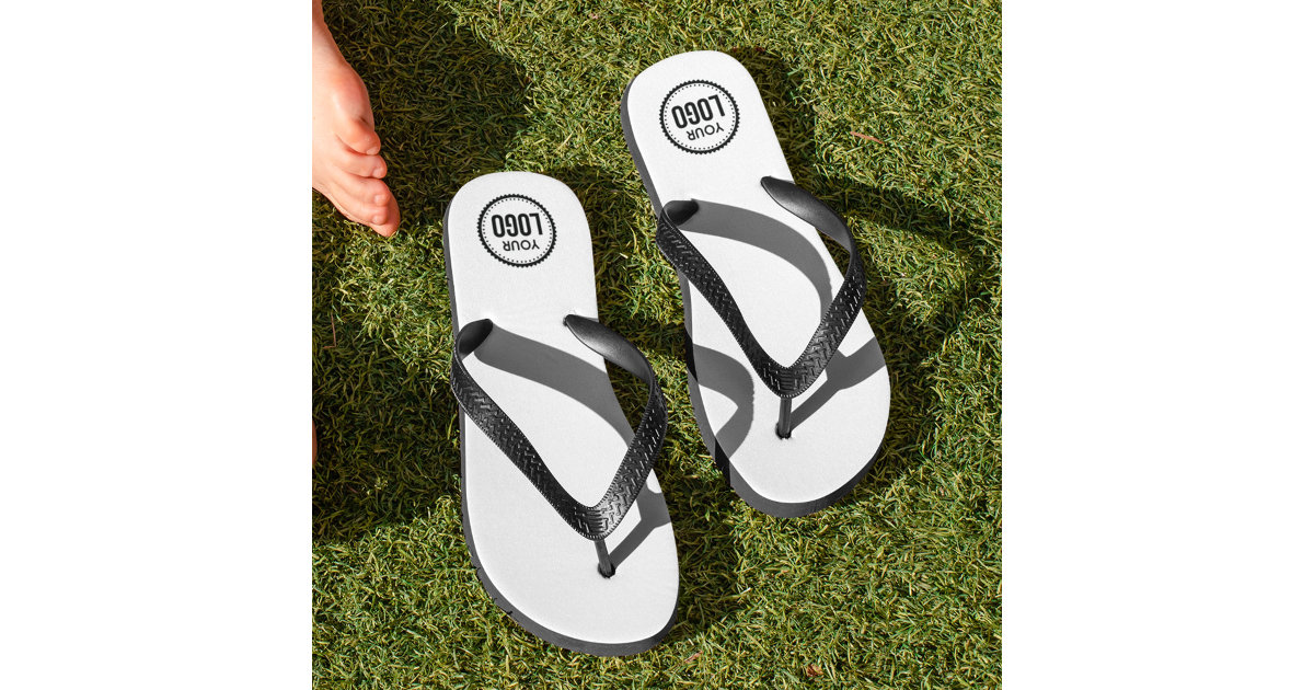 Custom Company Logo Flip Flops | Zazzle