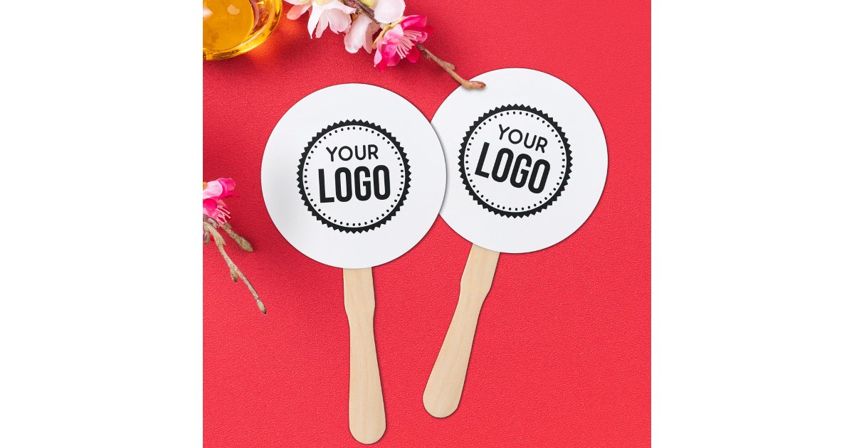 Custom Company Logo Hand Fan | Zazzle