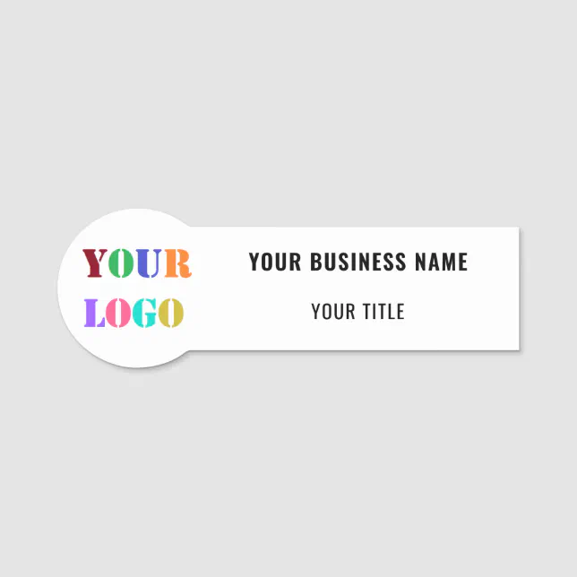 Custom Company Logo Info Your Business Name Tag | Zazzle