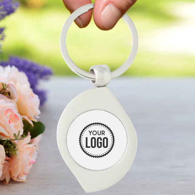 Custom Company Logo Keychain | Zazzle