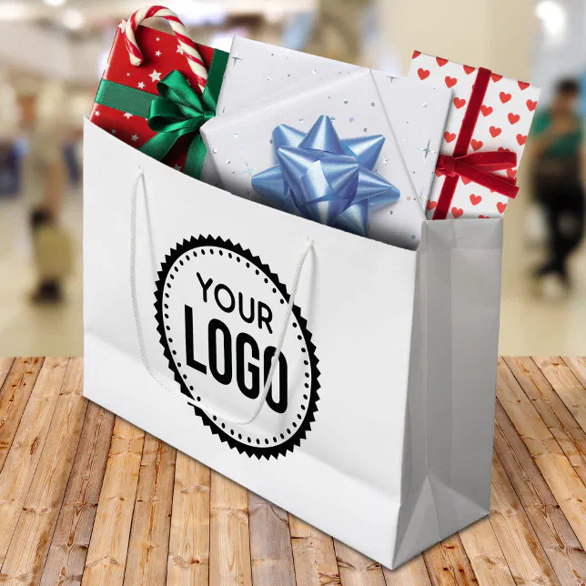 Custom Company Logo Large Gift Bag | Zazzle
