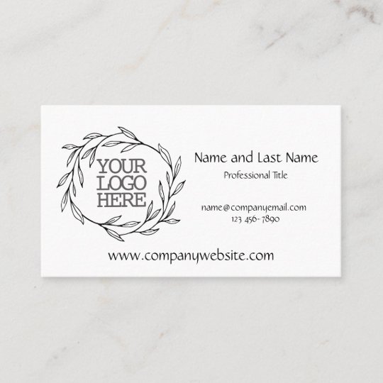 Custom Company Logo Leaves Wreath Business Card | Zazzle.com
