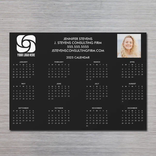 Custom Company Logo Marketing 2025 Calendar Magnet | Zazzle