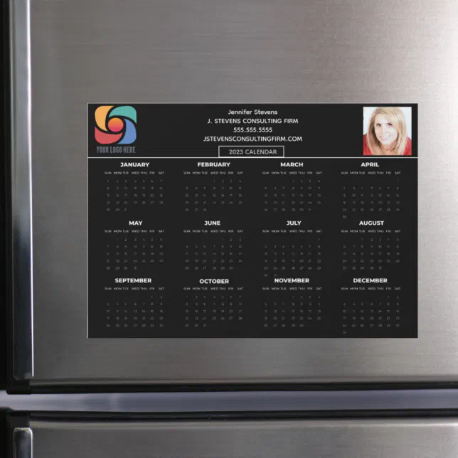 Custom Company Logo Modern 2023 Calendar Magnet | Zazzle Custom Company Logo Modern 2023 Calendar Magnet | Zazzle