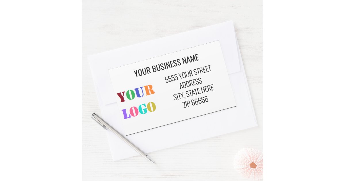 Custom Company Logo Name Address Labels Template | Zazzle