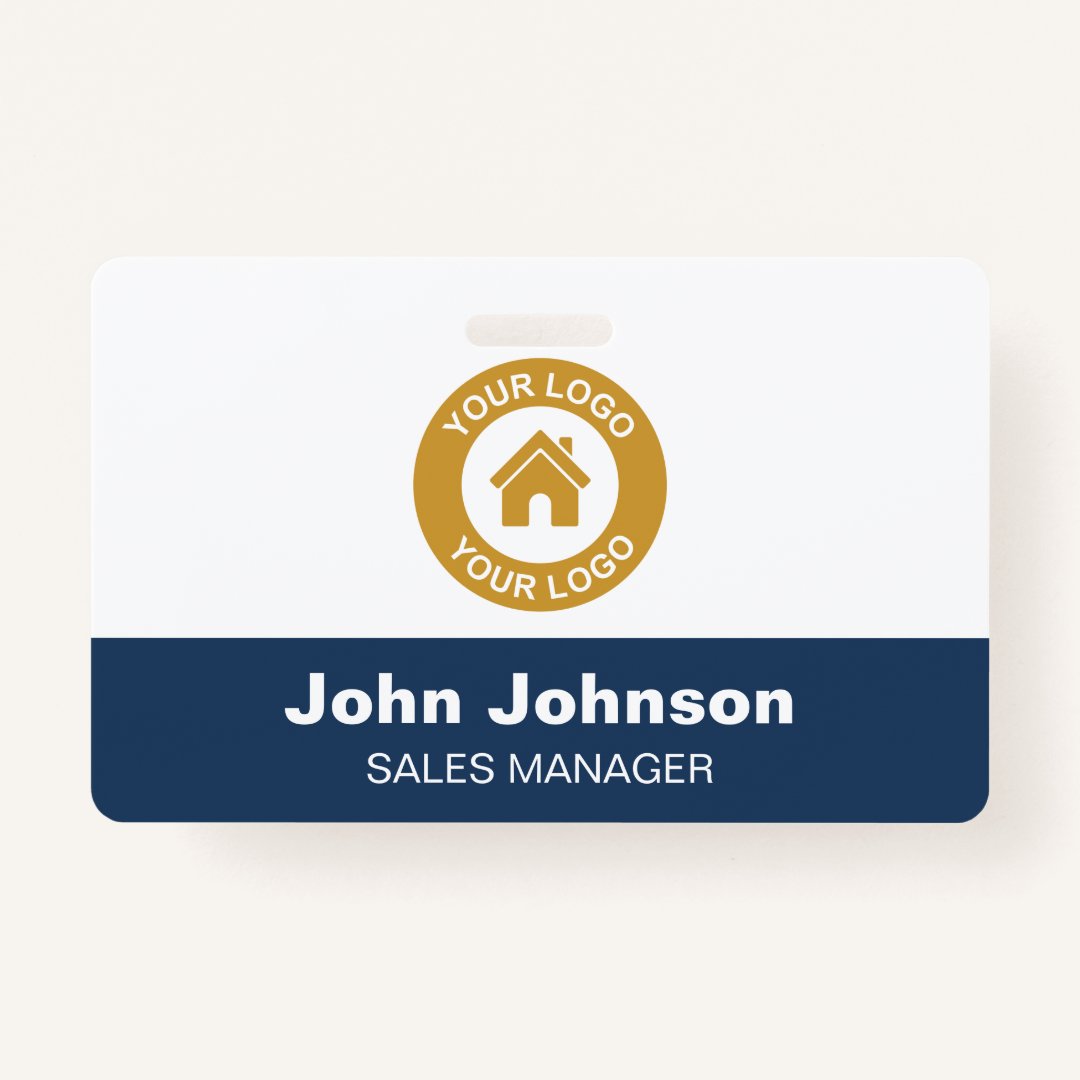 Custom Company Logo Name Badge With Metal Clip | Zazzle